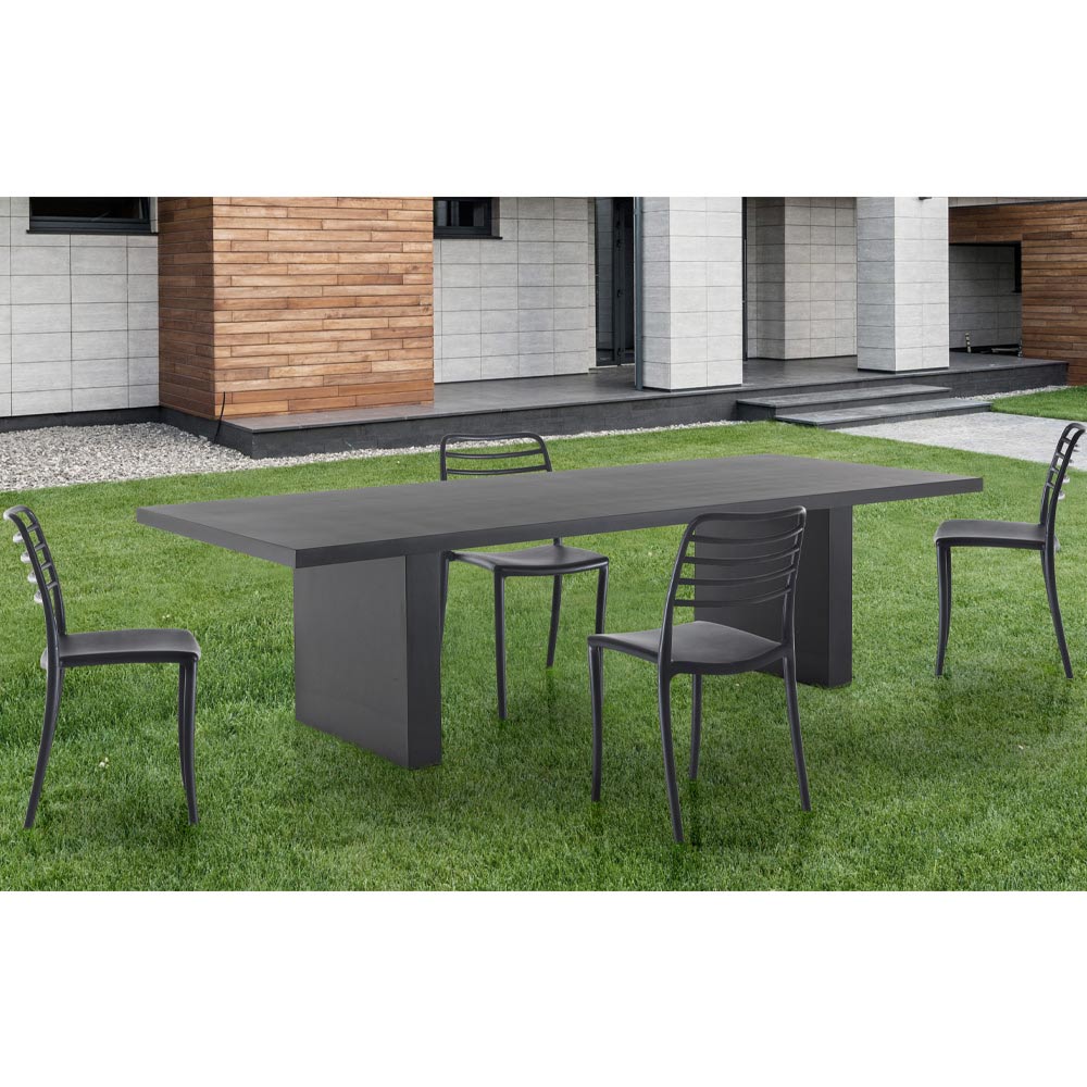 Mesa interna e externa em resina de cimento