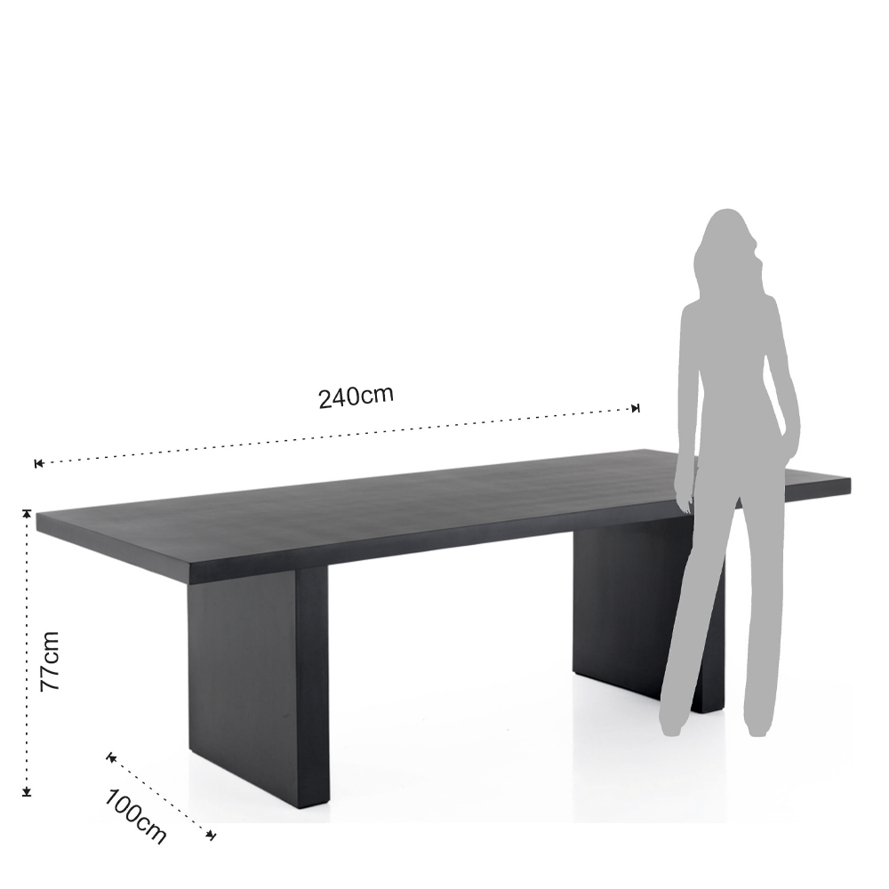 Mesa interna e externa em resina de cimento