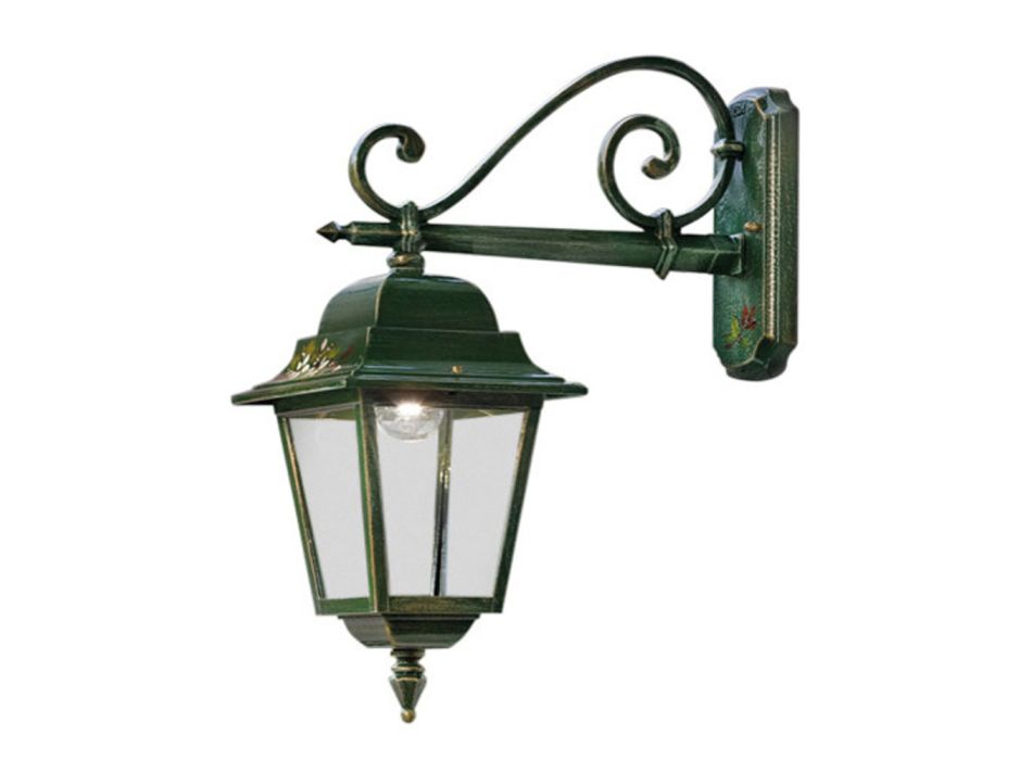 Candeeiro de parede de jardim em alumínio decorado à mão