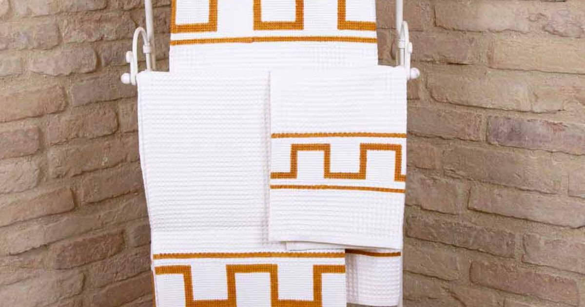 Toalha artesanal italiana em algodão estampado à mão