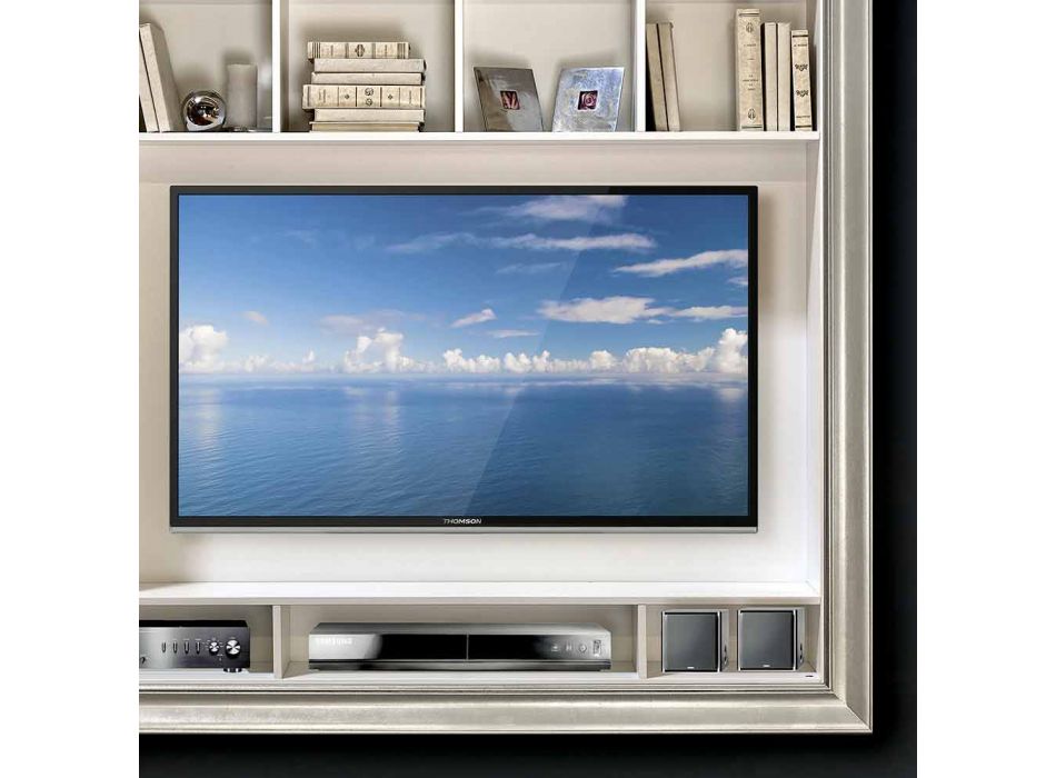 Suporte de parede de TV com moldura de madeira feita à mão na Itália Mirko