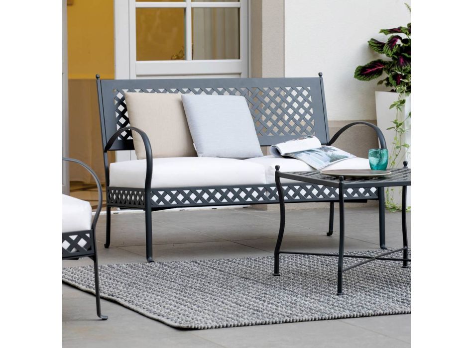 Sofá externo de 2 lugares em aço galvanizado fabricado na Itália