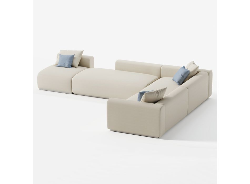 Sofá de jardim secional feito na Itália em tecido