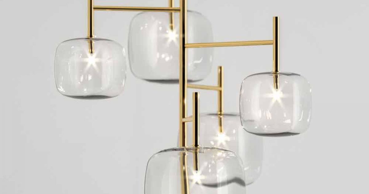 Lâmpada suspensa de design moderno em metal brilhante feito na Itália