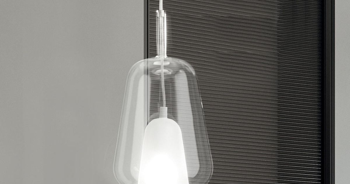 Luminária Pendente de Vidro e Arame Transparente