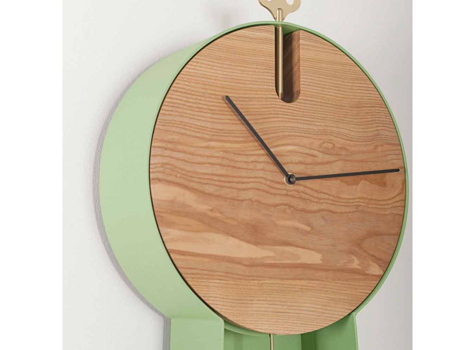 Relógio de Pêndulo em Aço, Latão e Cinza Fabricado na Itália