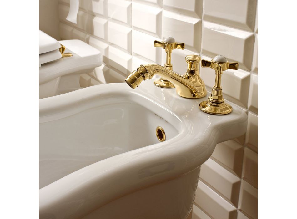 Torneiras para bidé em ouro claro Vintage Gold Made in Italy