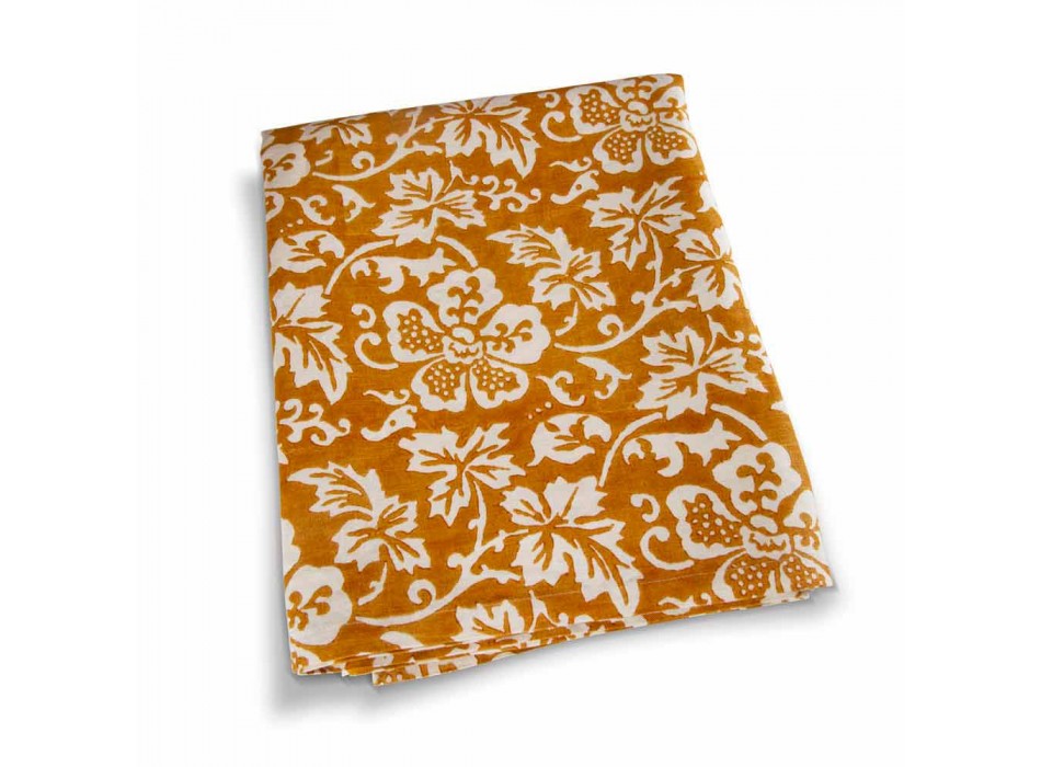 Toalha de Mesa de Arte Impresso à Mão Peça Exclusiva Made in Italy