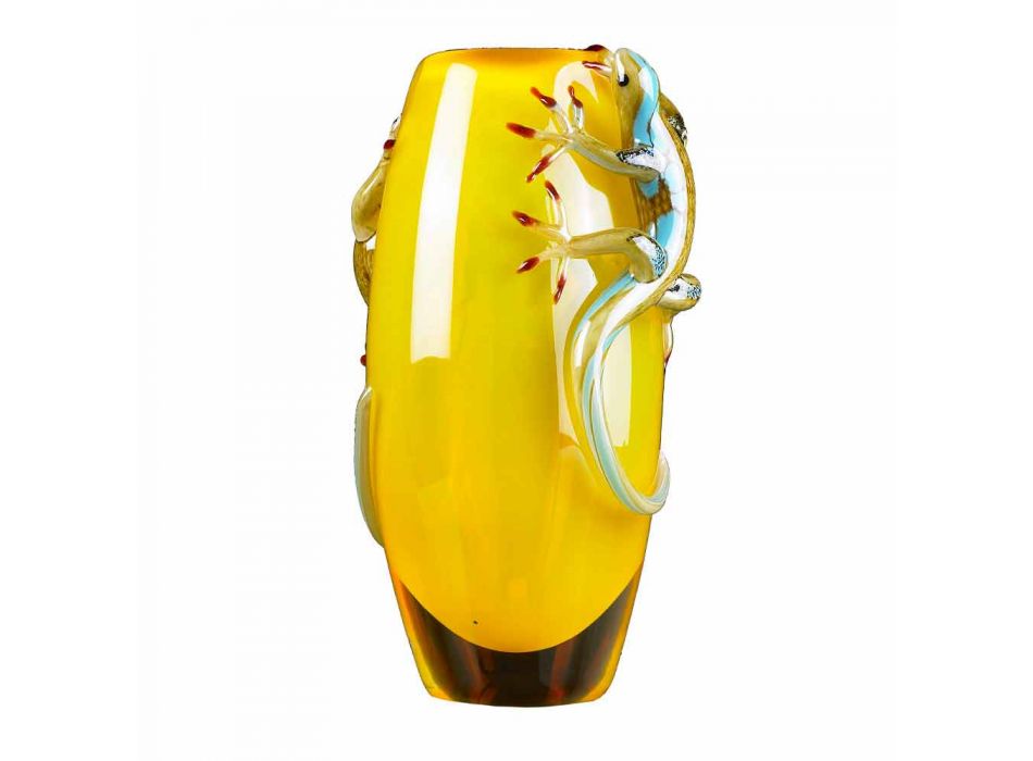 Vaso ornamental de vidro colorido feito à mão na Itália